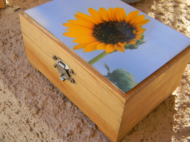 Sunflower Wooden Keepsake Box Jewelry Box Photography Box - Etsy