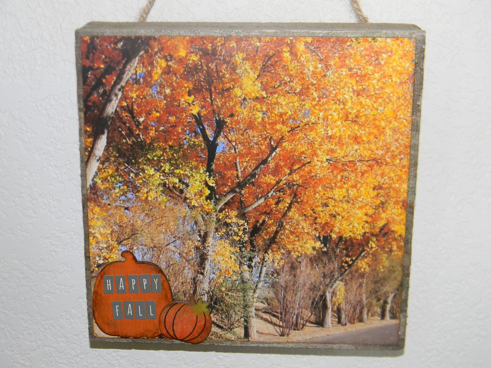FALL Photo Wooden Wall Art Fall Tree Photograph Happy Fall - Etsy