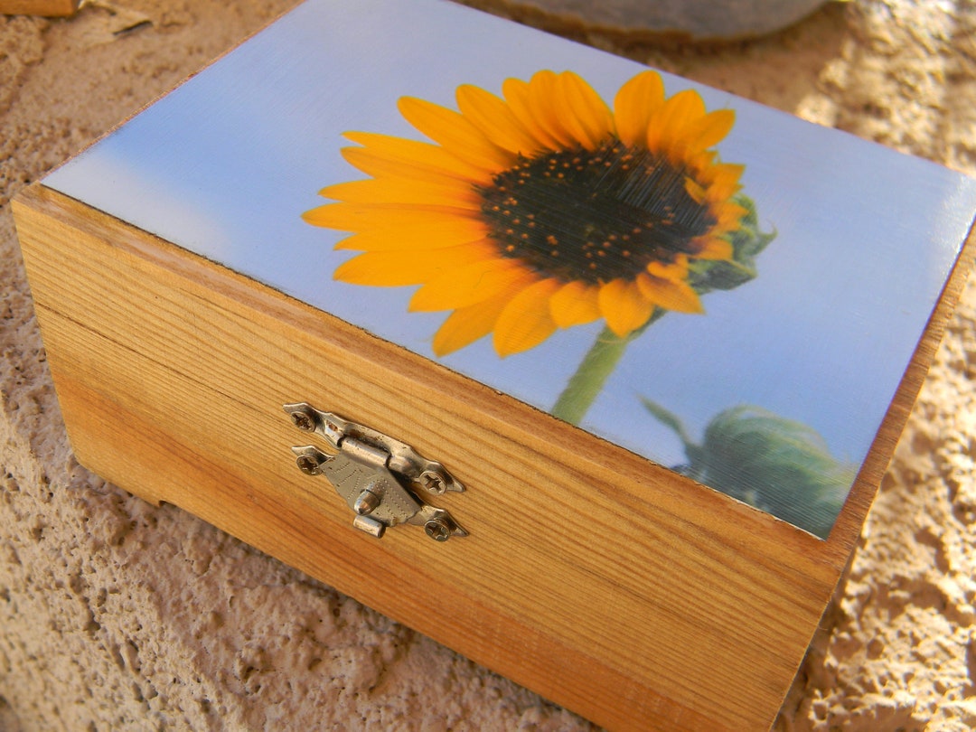 Sunflower Wooden Keepsake Box Jewelry Box Photography Box - Etsy