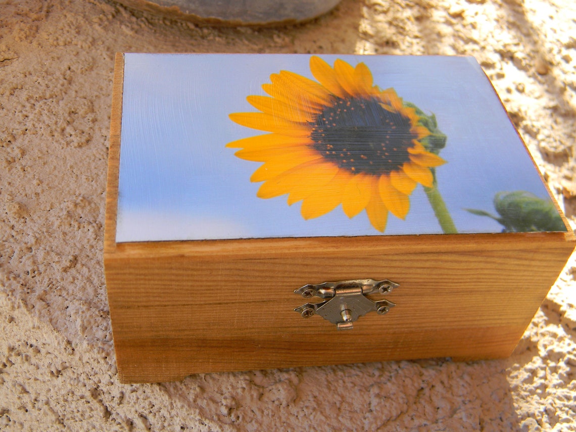 Sunflower Wooden Keepsake Box Jewelry Box Photography Box - Etsy