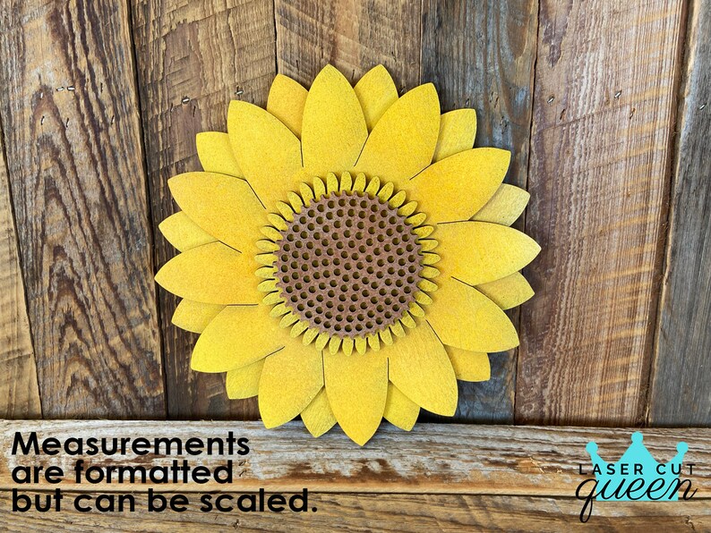 Sunflower Svg Laser Cut Files For Glowforge Projects Autumn Etsy