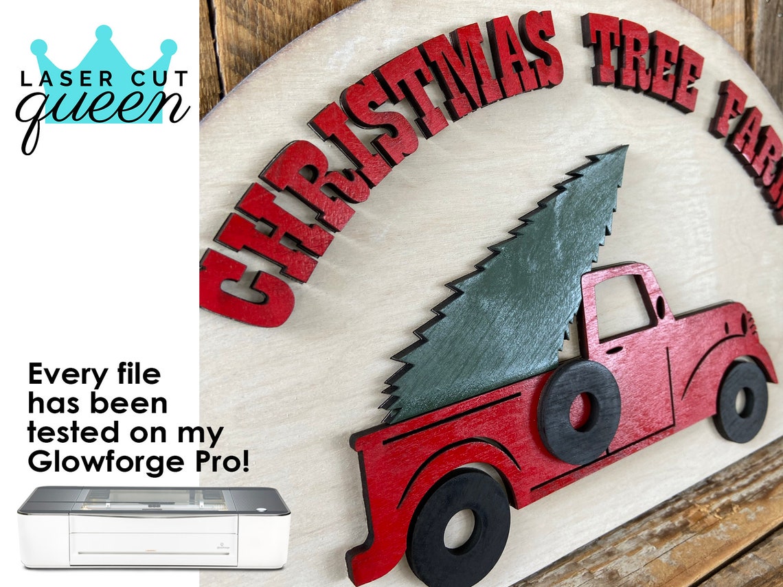 Christmas Tree Truck Sign Laser Cut File - Etsy
