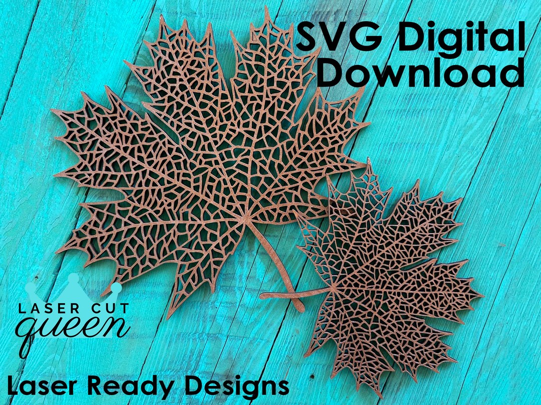 Leaf SVG Laser Cut Files for Glowforge Projects | Laser Ready Leaf ...