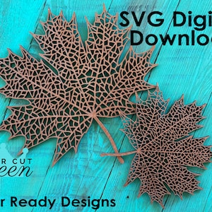 Leaf SVG Laser Cut Files for Glowforge Projects | Laser Ready Leaf ...