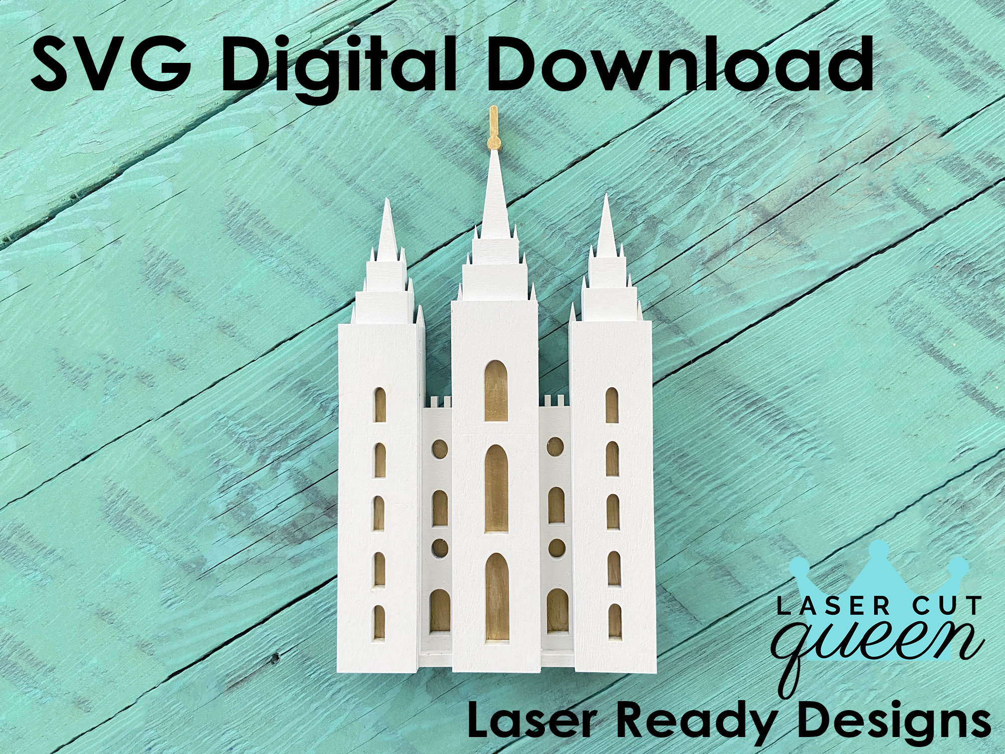 Salt Lake Temple SVG Laser Cut Files for Glowforge Projects | Temple ...