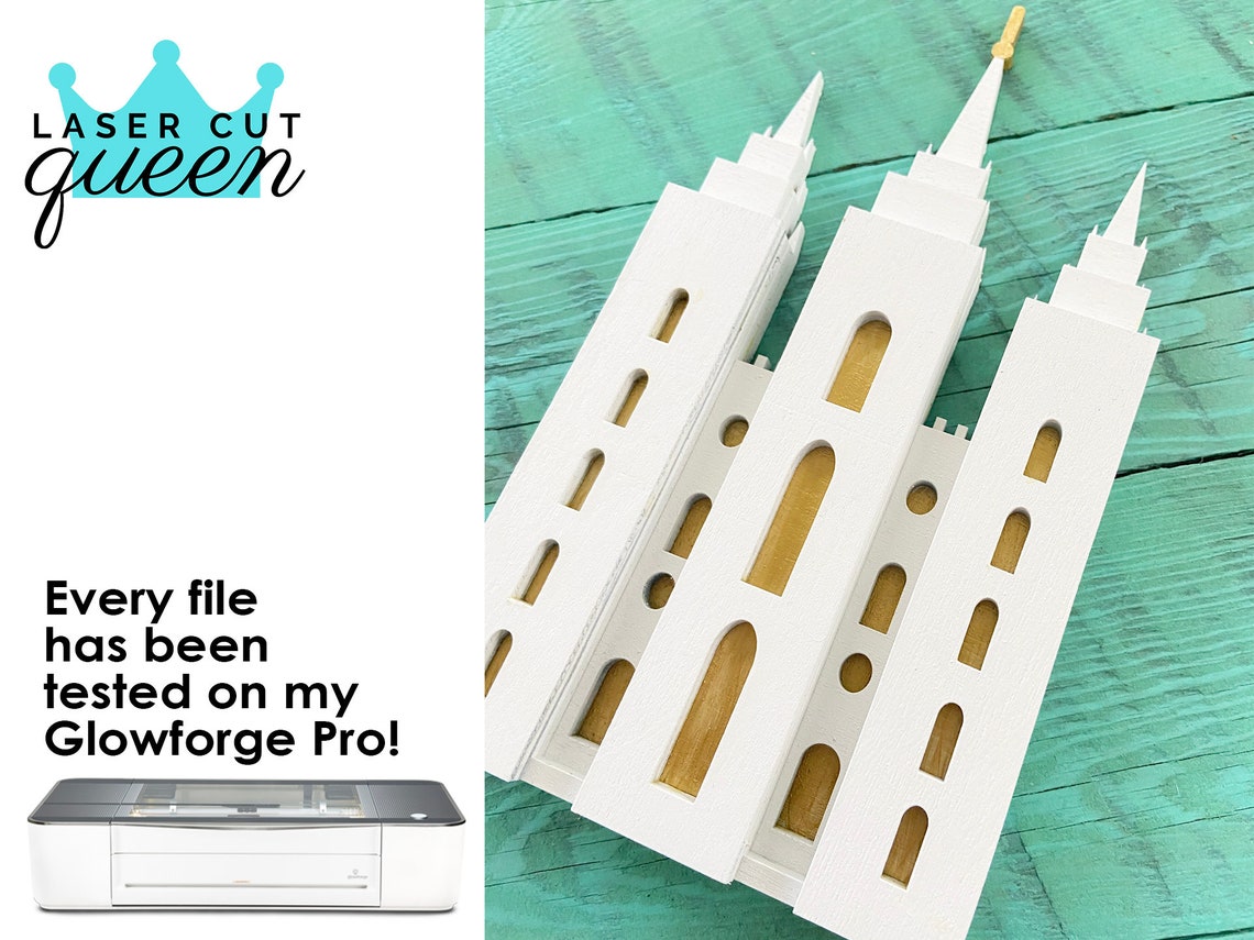 Salt Lake Temple SVG Laser Cut Files for Glowforge Projects | Temple ...