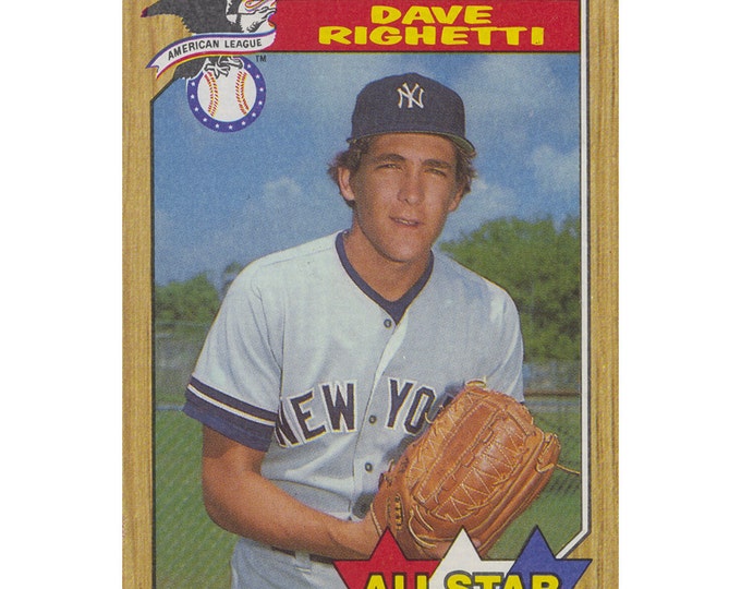 Dave Righetti Topps 1987 All Star Baseball Card - Etsy
