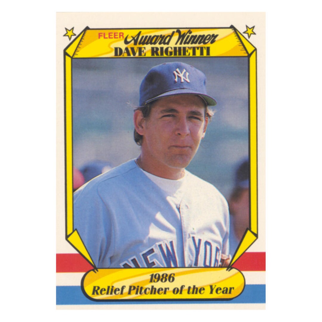 1987 Dave Righetti Fleer Award Winner Baseball Card - Etsy