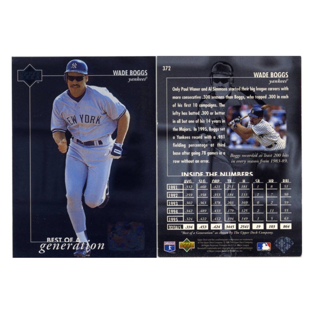 Wade Boggs Upper Deck Baseball Card From 1996 - Etsy