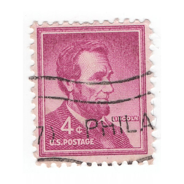 Purple 4 Cent Abraham Lincoln Stamp - Etsy