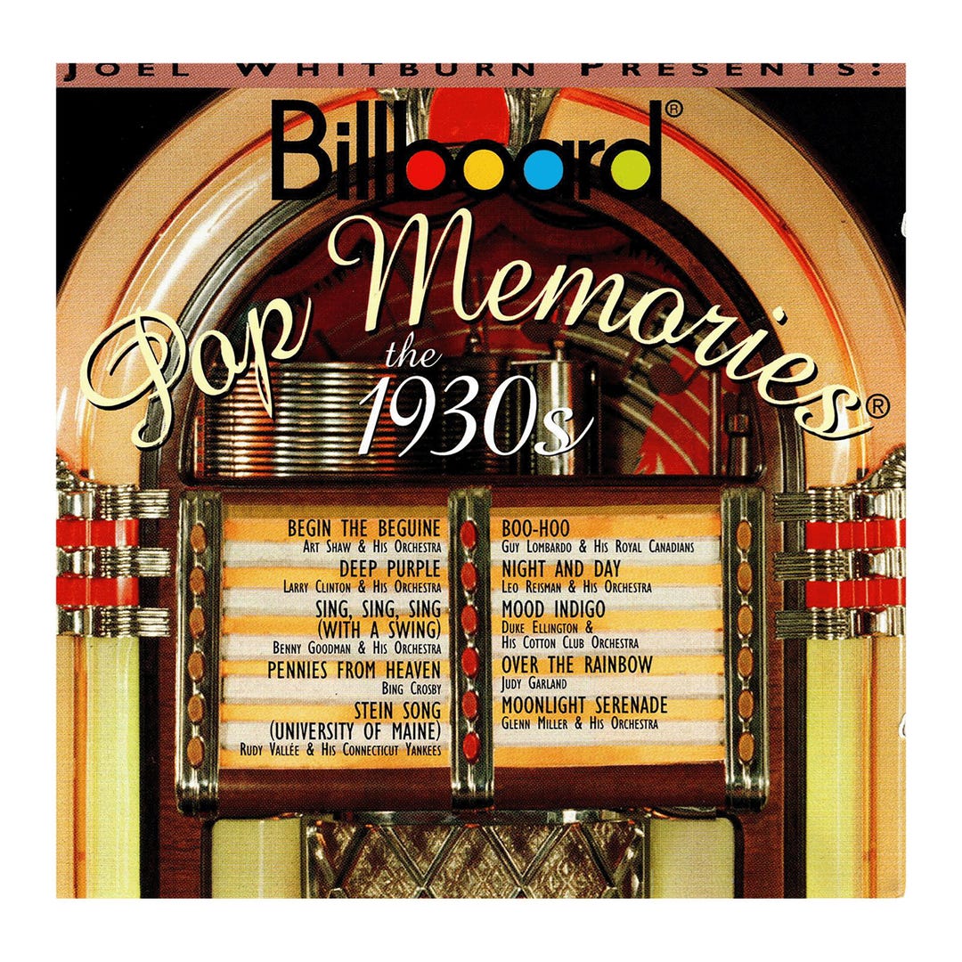 CD: Billboard Pop Memories the 1930s - Etsy