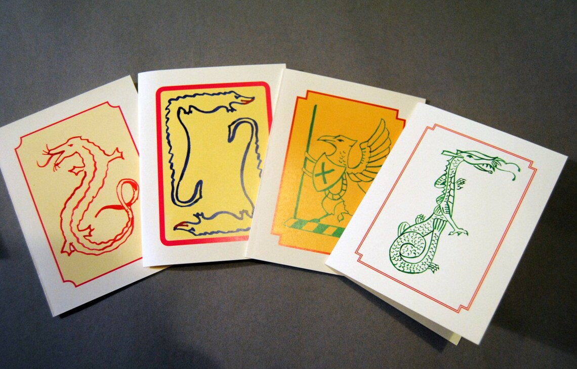 Fanciful Dragons Mah Jongg Note Cards W/ Envelopes - Etsy