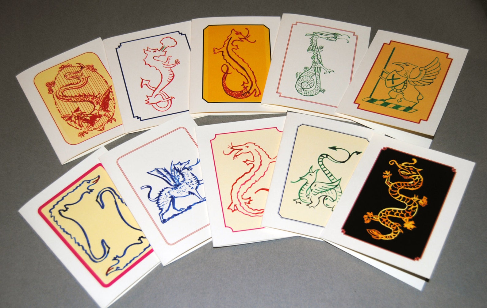 Fanciful Dragons Mah Jongg Note Cards W/ Envelopes - Etsy
