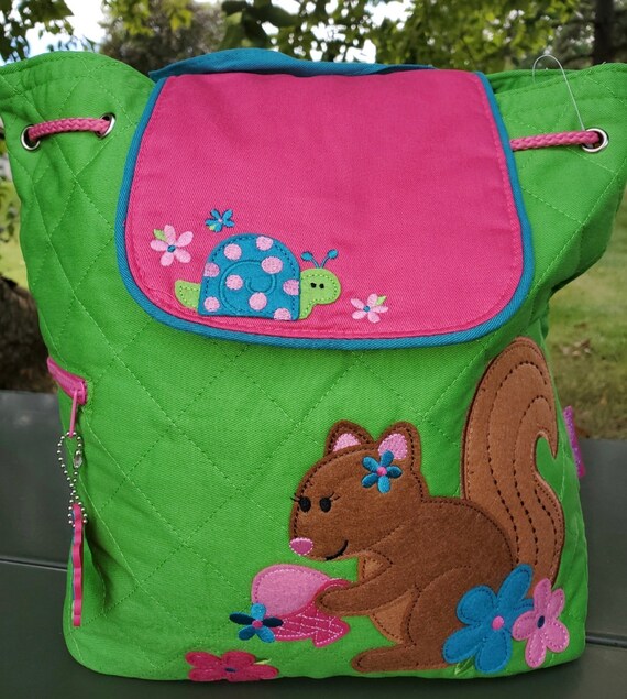 Drawstring Squirrel Backpack Quilted Fabric Preschool - Etsy