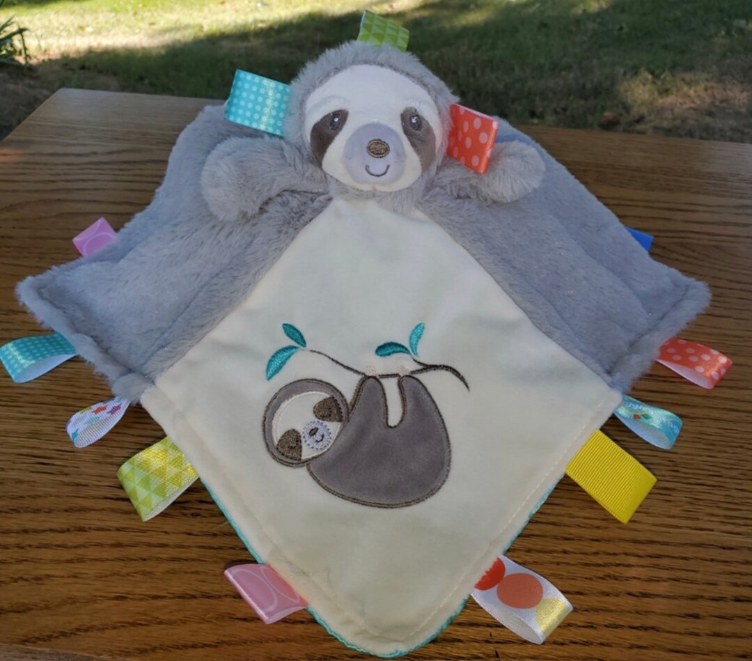 Sloth Taggies Gift, Character Blanket, 13" X 13", Personalized Taggie ...