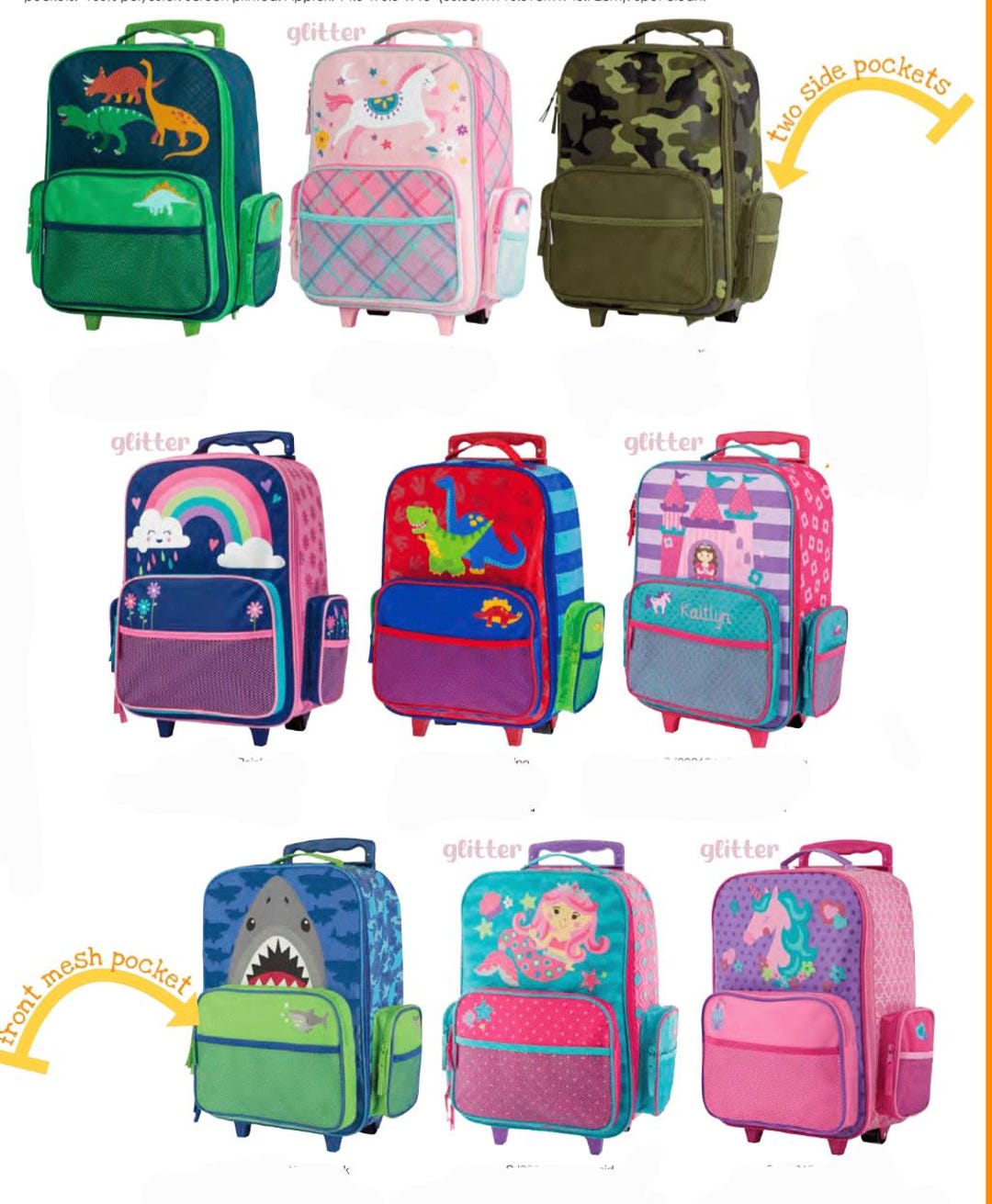 Kids Rolling Luggage Personalized Stephen Joseph Gifts for Child Travel ...