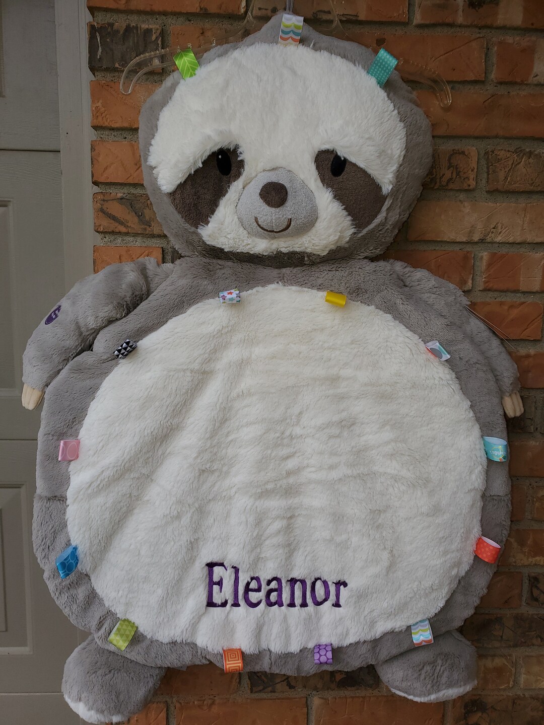 Sloth Personalized Baby Mat, Taggie Mat for Babies, for Use When Baby ...