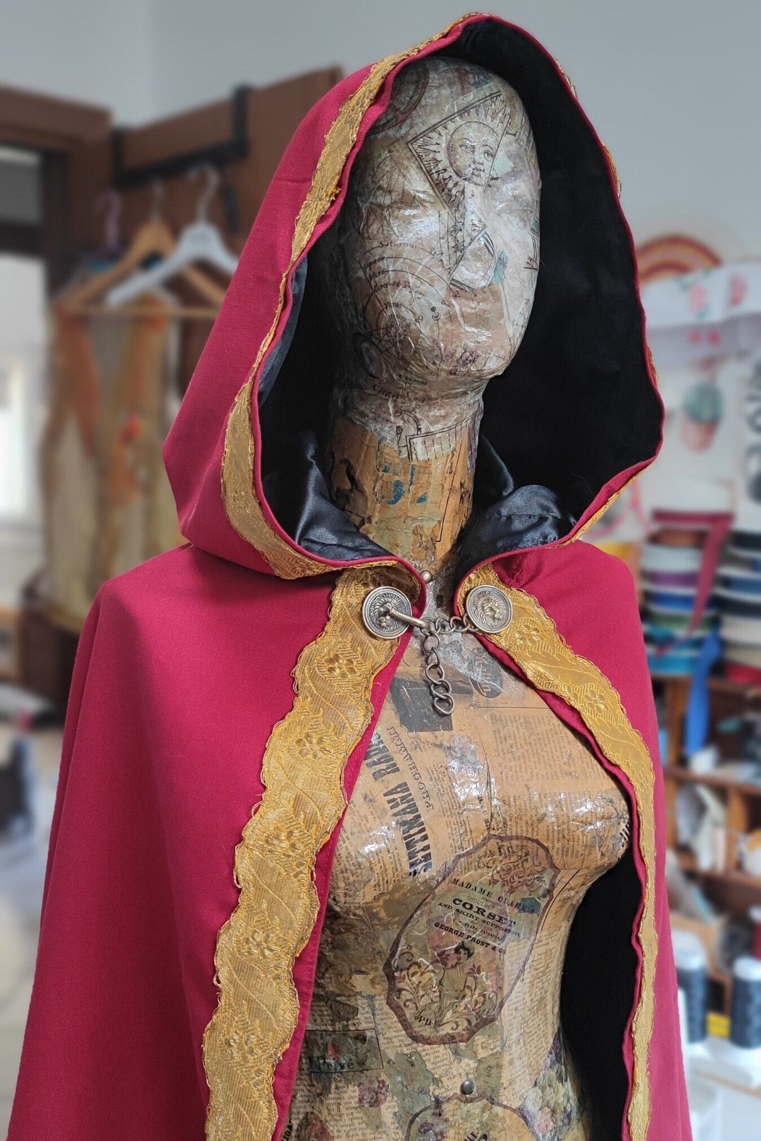 READY FOR SHIPPING Half Wheel Cape, Hooded, Fantasy Cloak, Whimsical ...