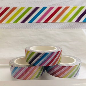 Rainbow Striped Washi Tape - Etsy