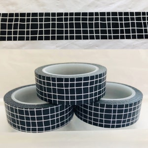 Black Wobbly Grid Washi Tape - Etsy