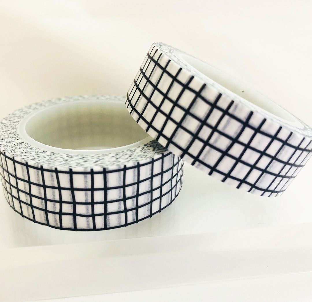 Black and White Wobbly Grid Washi Tape - Etsy