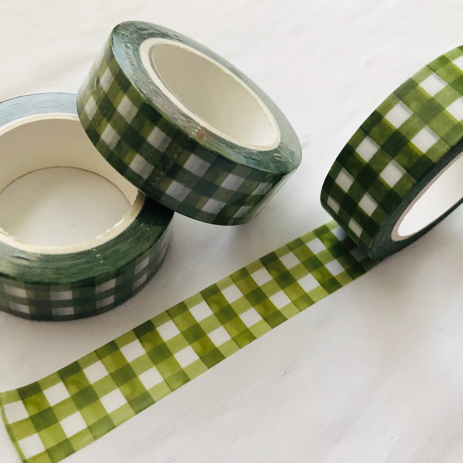 Moss Green Plaid Washi Tape - Etsy