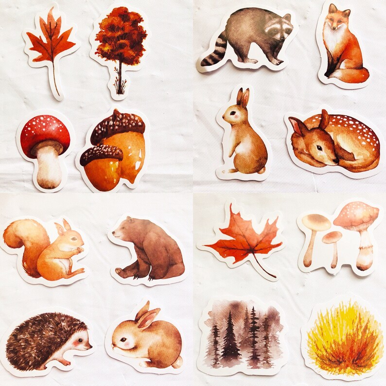 46 Woodland Journaling Stickers - Etsy