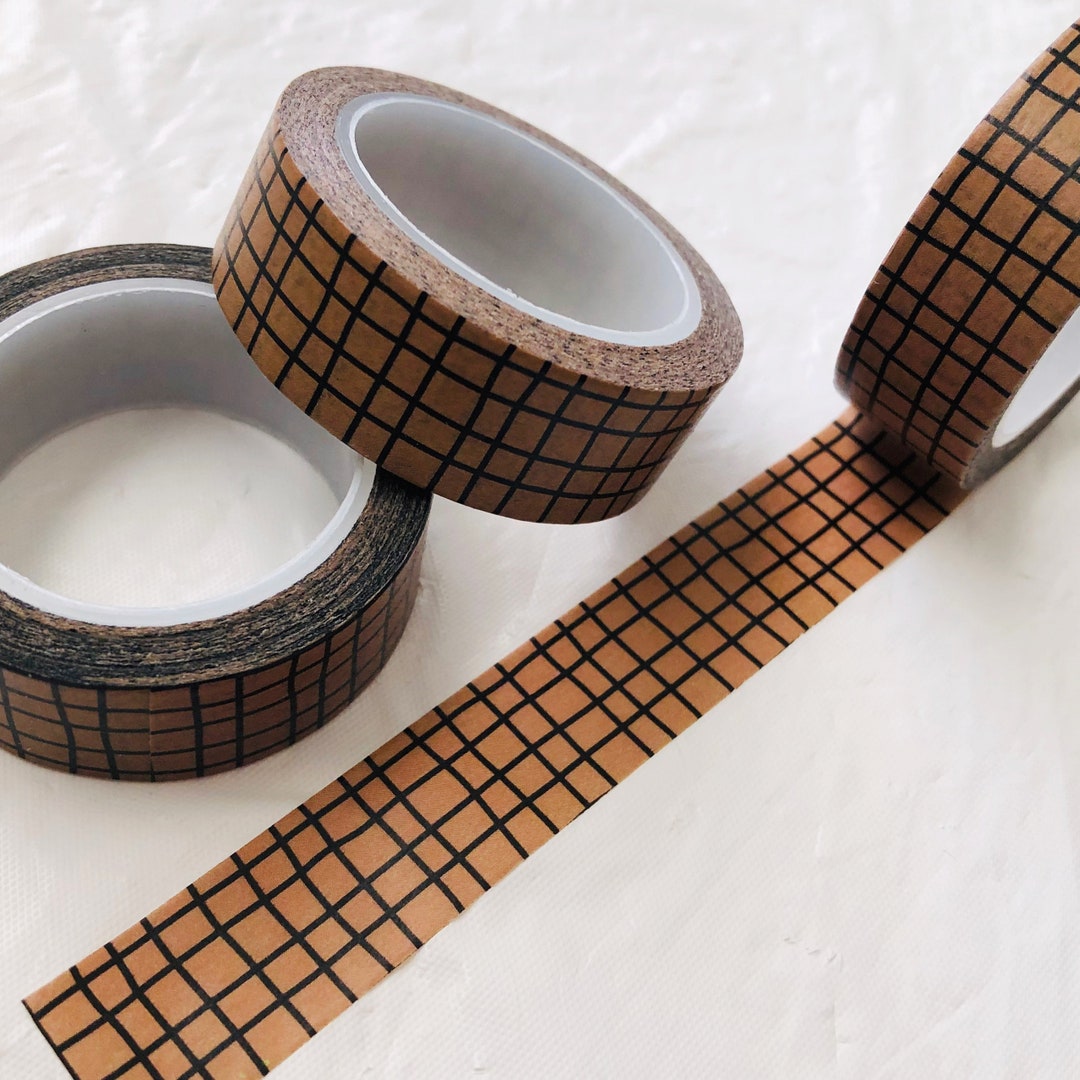 Brown Wobbly Grid Washi Tape - Etsy