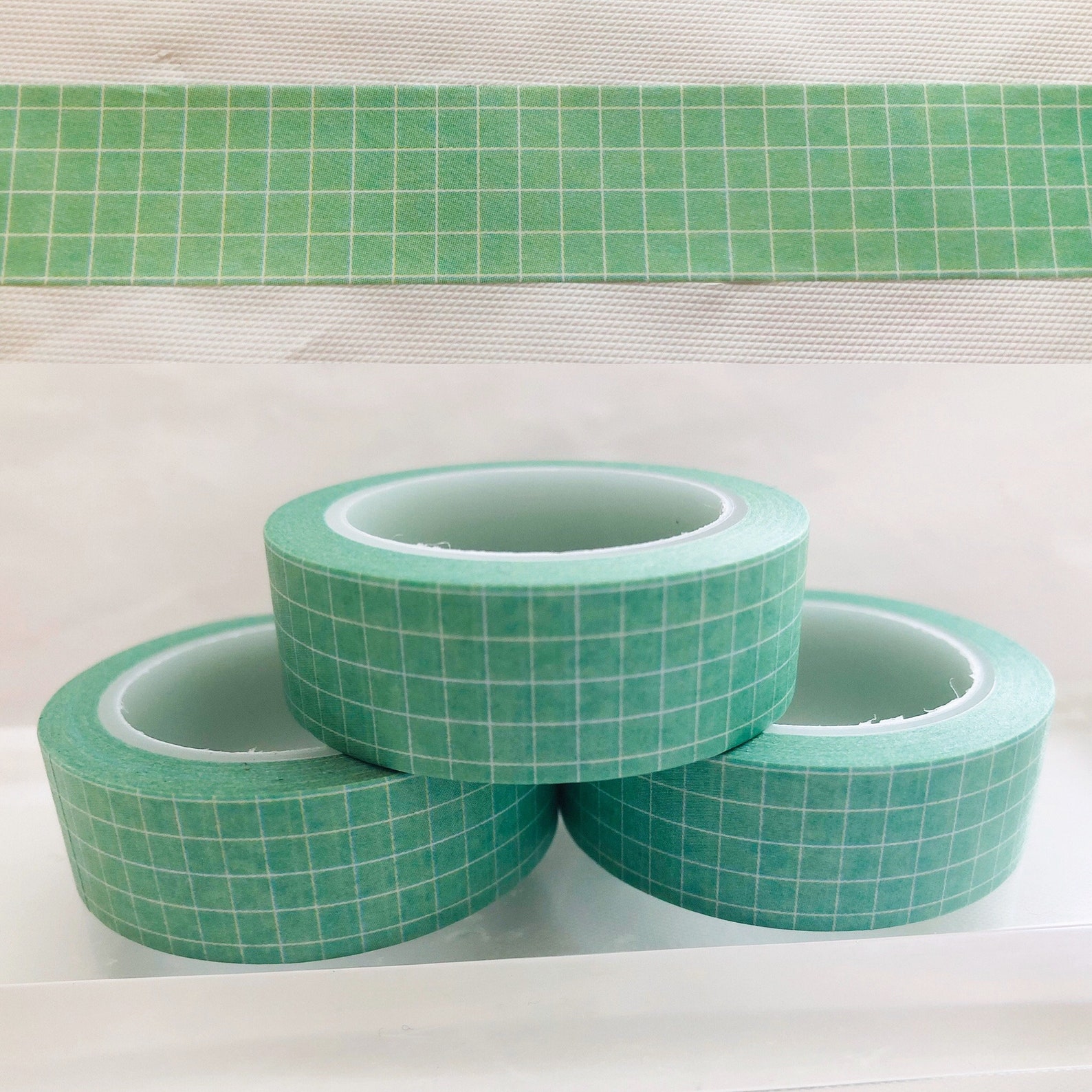 Mint Green Grid Washi Tape - Etsy