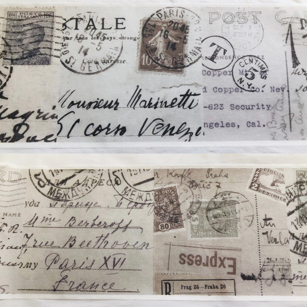 Gray Journaling Postcards Washi Tape - Etsy