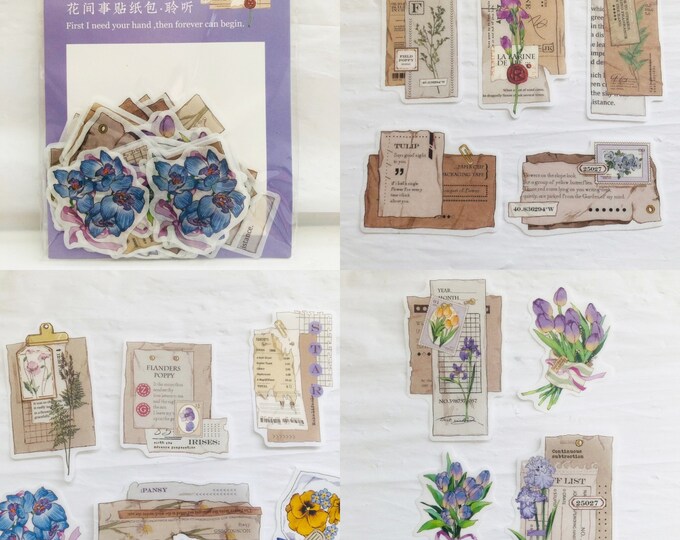 30 Floral Journaling Stickers - Etsy