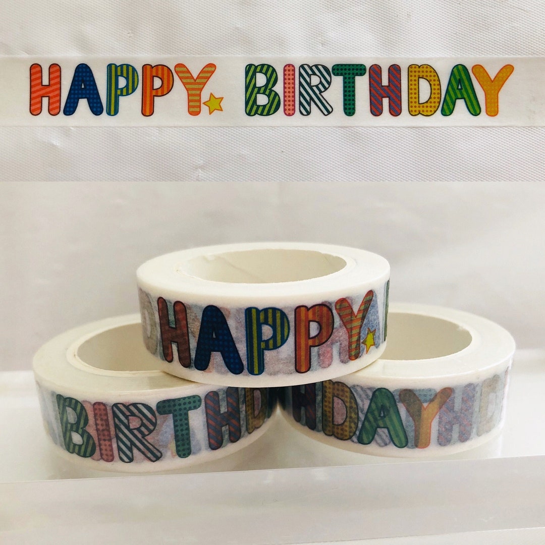 Happy Birthday Star Washi Tape - Etsy