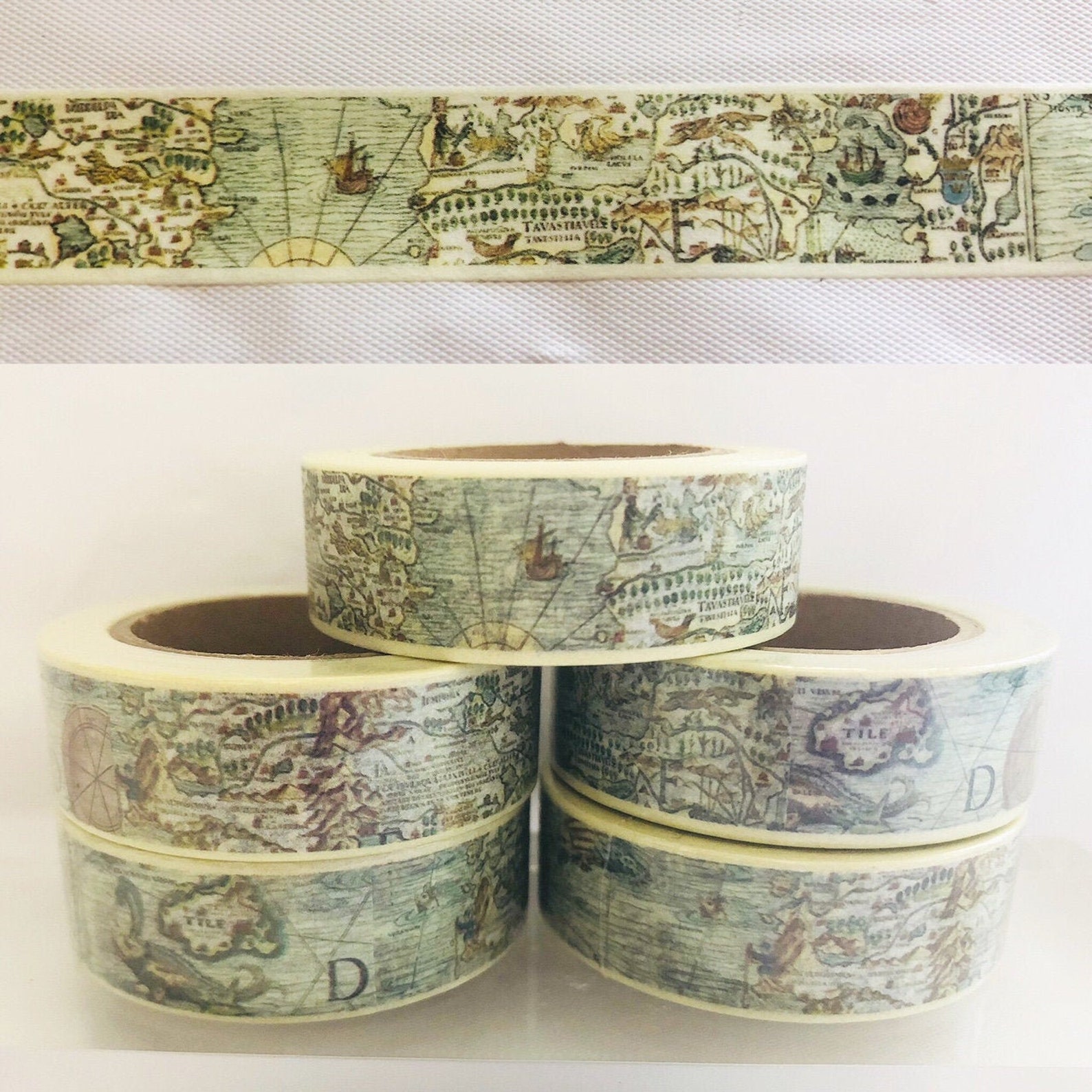 Old World Map Washi Tape - Etsy