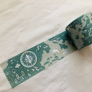 Silver Foil Topography Map Washi Tape - Etsy