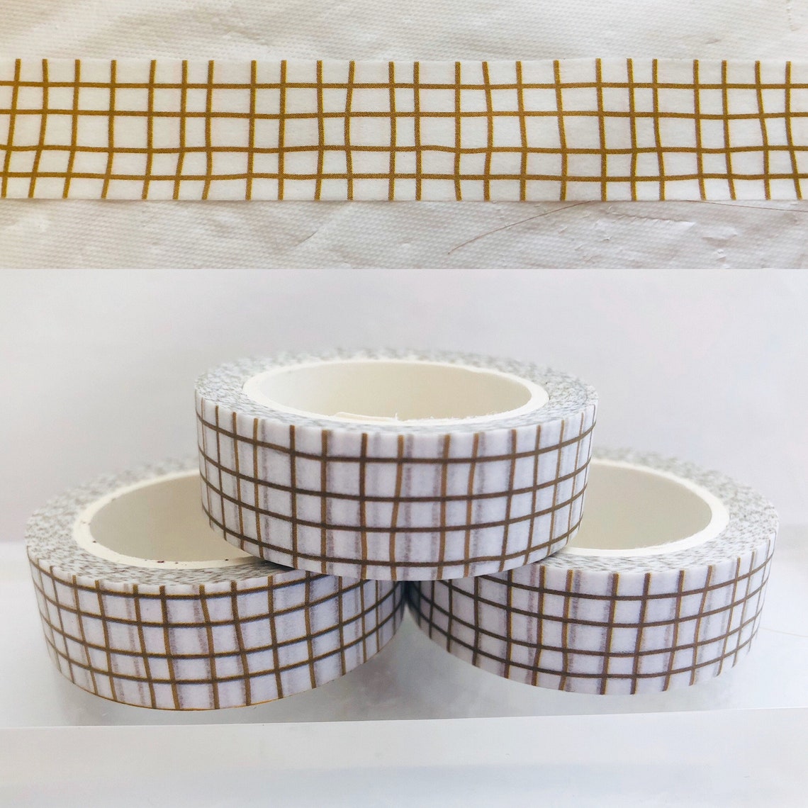Kraft Wobbly Grid Washi Tape | Etsy