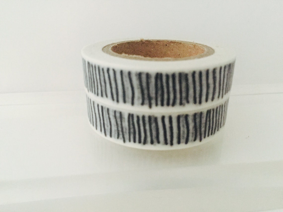 Black Wobbly Lines Washi Tape - Etsy