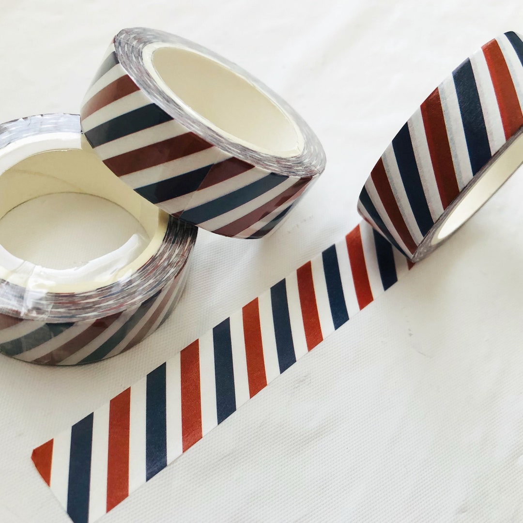 Red White and Blue Striped Washi Tape - Etsy