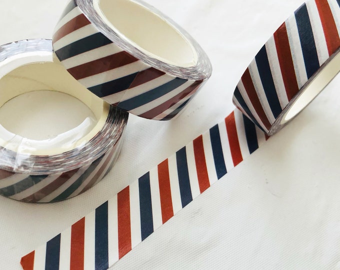 Red White and Blue Striped Washi Tape - Etsy