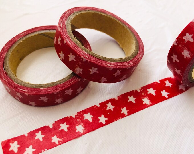 Red Stars Washi Tape - Etsy