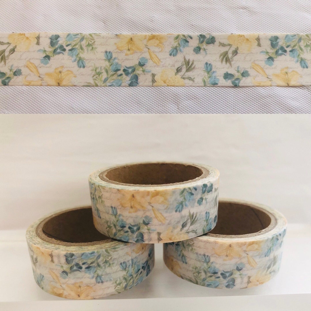 Floral Script Washi Tape - Etsy