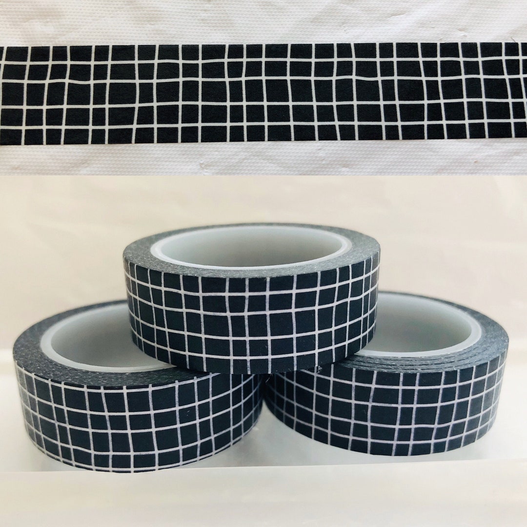 Black Wobbly Grid Washi Tape - Etsy