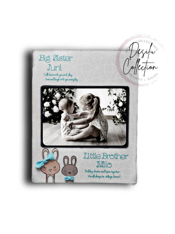 Big Sister Little Brother Personalized Picture Frame Siblings - Etsy