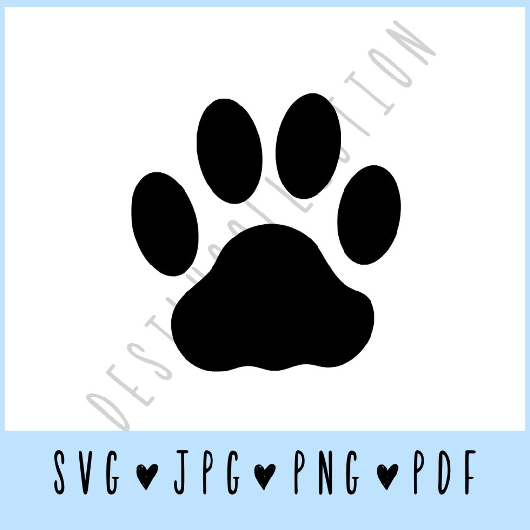 Pawprint SVG File, Instant Download for Cricut or Silhouette, Dog Paw ...