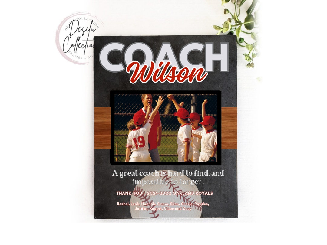 Personalized Baseball Coach Gift Photo Frame, Baseball Team Gift, Team ...