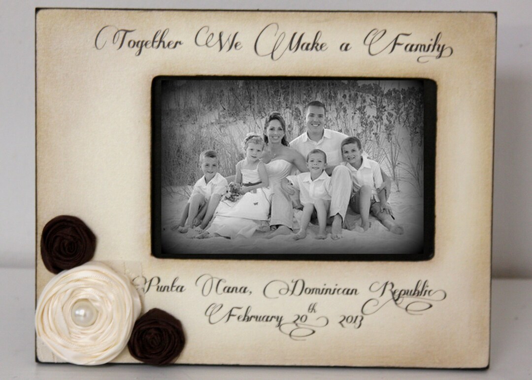 Together We Make a Family" Wedding Distressed Vintage Picture 4x6 Thank ...