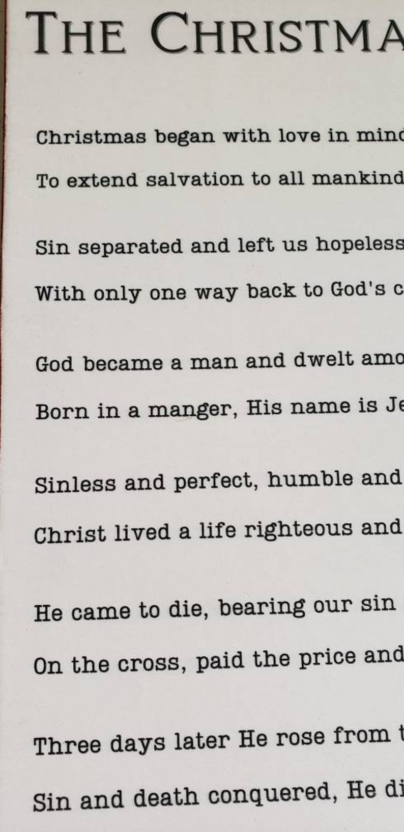 The Christmas Poem Wall Art, Watercolor Christmas Greenery, the True ...