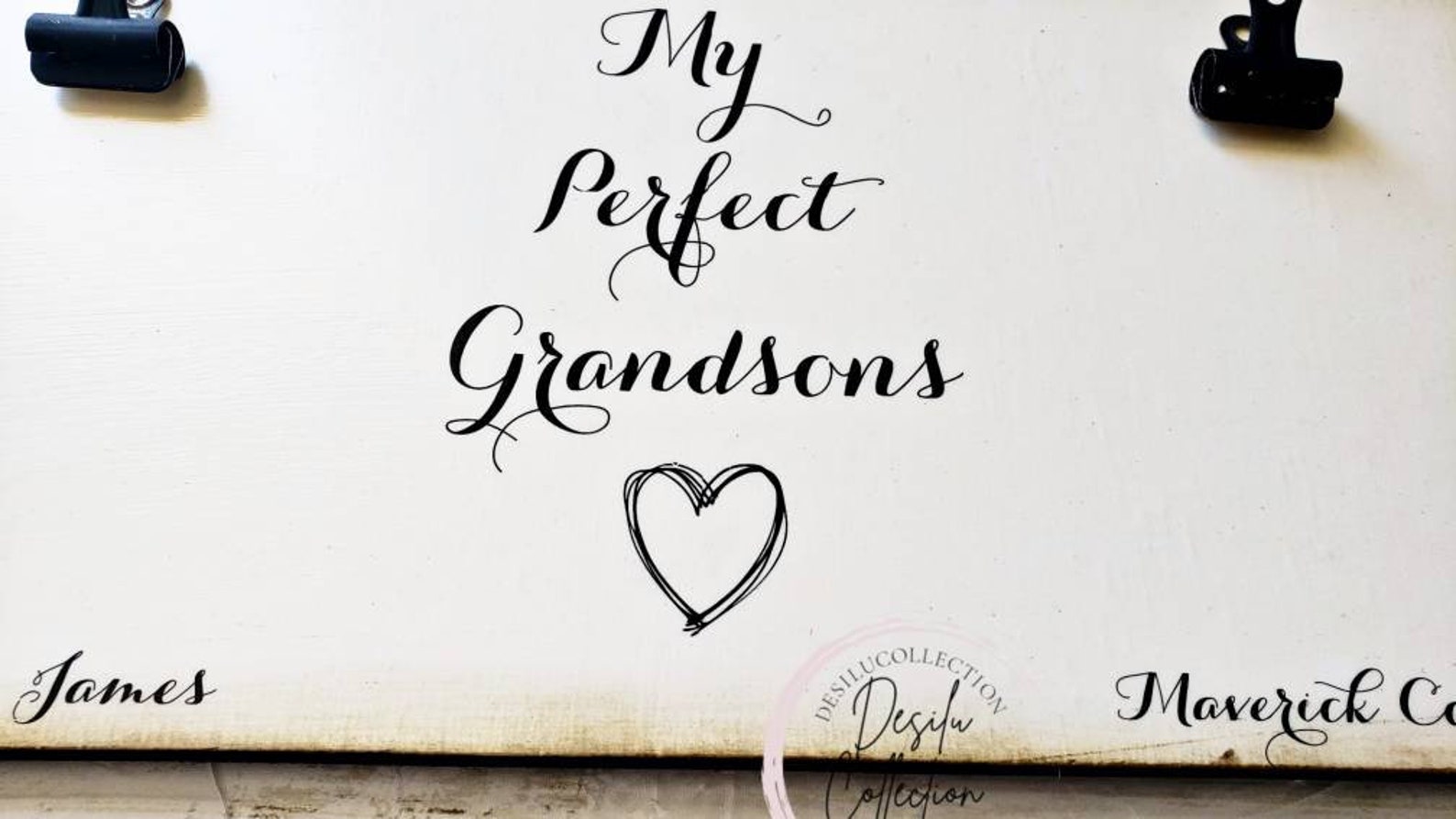 Two photo picture frame sign perfect grandsons grandma | Etsy