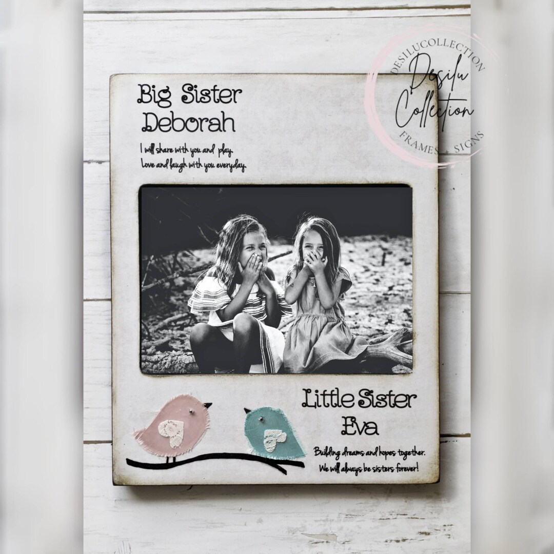 Sisters Picture Frame Big Sister Little Sister Big Sis Picture Frame ...