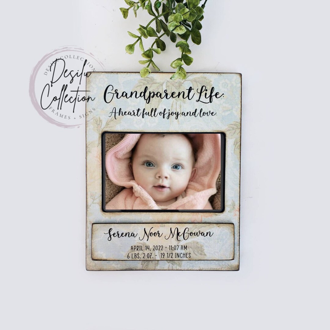 Grandparent Picture Frame, Personalized Grandbaby Stats Sign, Gift for ...