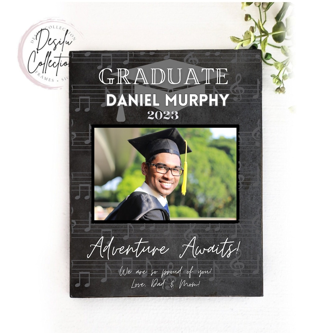 Personalized Graduation Music Gift Photo Frame, College Grad Gift, High ...